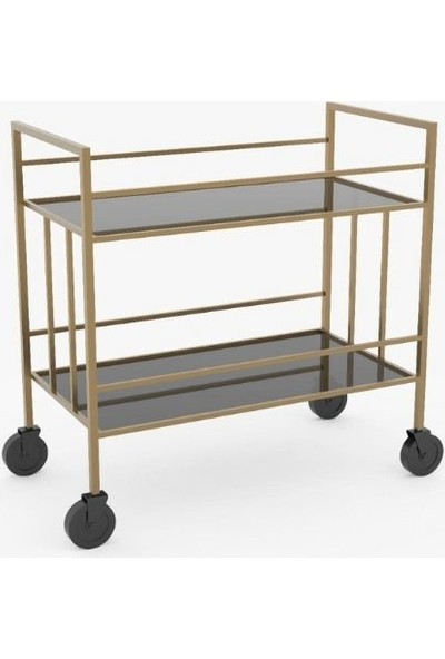 Içecek Servis Arabası 38 x 75 x 68 Gold Renk Içecek Servis Arabası 38 x 75 x 68 Gold Renk