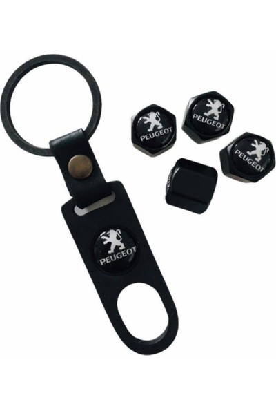 Peugeot 301 Metal Anahtarlık ve 4 Adet Metal Sibop Kapağı Seti