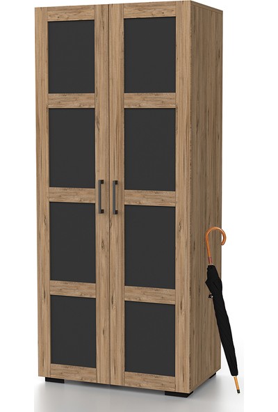 Dekorex PRT-211-CEVİZ Iki Kapaklı Portmanto