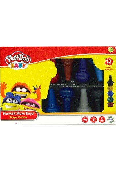Play-Doh PLAY-CR017 Baby Parmak Mum Boya 12 Renk