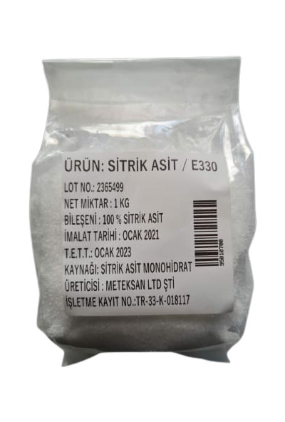 Meteksan Toz Limontuzu 1 Kg, Sitrik Asit Toz Meteksan Toz Limontuzu 1 Kg, Sitrik Asit Toz