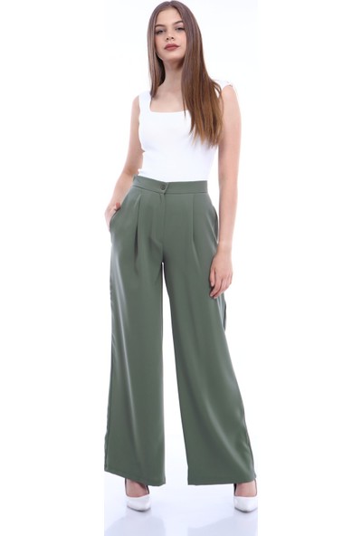 Yare Önü Pileli Bolpaça Pantolon Yare Önü Pileli Bolpaça Pantolon