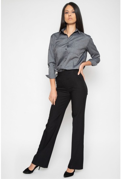 1DEN2YE Uzun Paça Pantolon Siyah