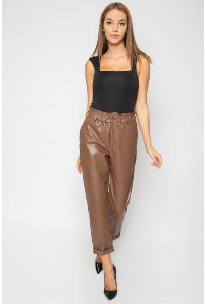 1DEN2YE Derı Pantolon Kahve