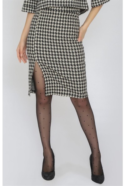 1DEN2YE Kazayağı Etek Siyah