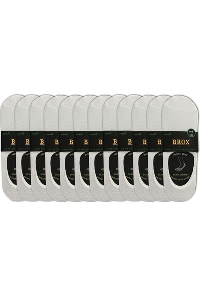 Brox 12'li Erkek Bambu Dikişsiz Silikonlu Babet Çorap Brox 12'li Erkek Bambu Dikişsiz Silikonlu Babet Çorap