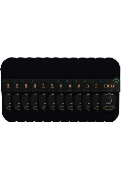 Brox 12'li Erkek Bambu Dikişsiz Silikonlu Babet Çorap Brox 12'li Erkek Bambu Dikişsiz Silikonlu Babet Çorap