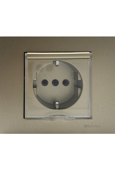 Ovivo Grano Titanyum Kapaklı Topraklı Priz Çerçeveli