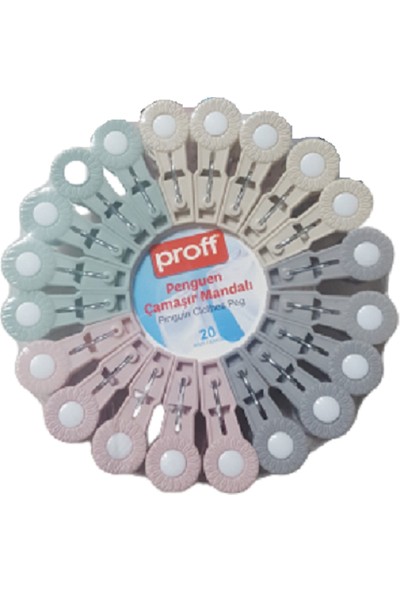 Proff Plastik Çamaşır Mandalı 20'li Paket Proff Plastik Çamaşır Mandalı 20'li Paket