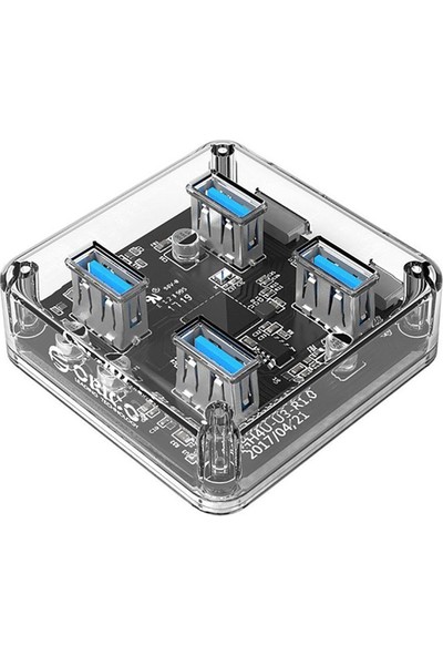 Orico MH4U-U3-10-CR 4 Port USB 3.0 Çoklayıcı Çoğaltıcı Hub Şeffaf VL817 Chipli