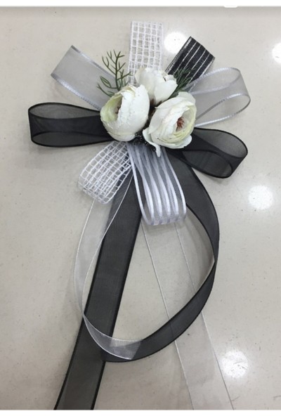 Ecrin Tuhafiye Hobi Siyah Beyaz Bohça Süsü