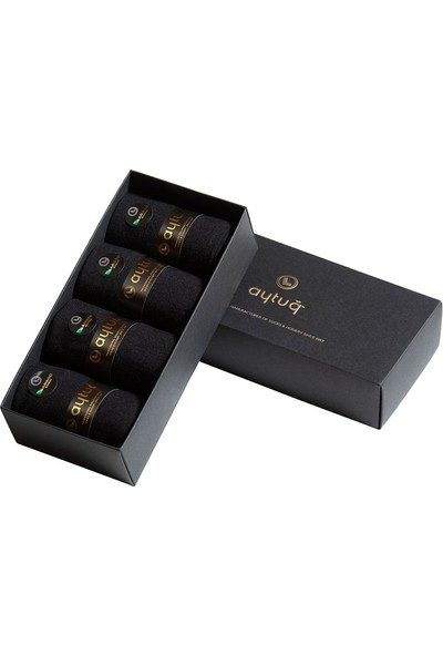 Aytuğ Erkek Premium Bambu Çorap 4'lü -Siyah
