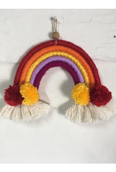 Bcoverart Çocuk Odası Makrome Gökkuşağı Duvar Süsü-4