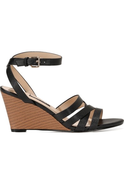 Nine West Haılı 1fx Siyah Kadın Dolgu Topuklu Sandalet