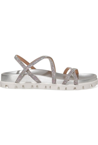 Nine West Wadda 1fx Gümüş Kadın Düz Sandalet