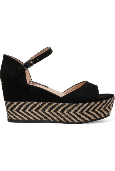 Nine West Trudell 1fx Siyah Kadın Dolgu Topuklu Sandalet