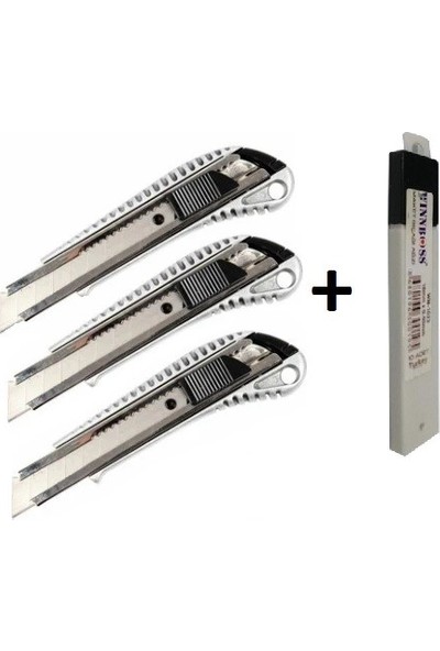 Winnboss wınnboss 3 Adet Metal Maket Bıçağı 10 Adet Maket Bıçağı Yedeği Winnboss wınnboss 3 Adet Metal Maket Bıçağı 10 Adet Maket Bıçağı Yedeği