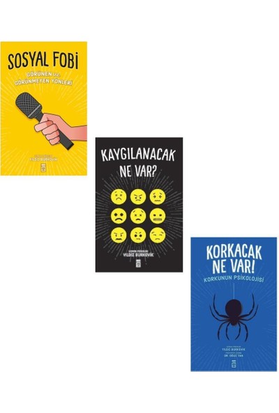 Timaş Yayınları - Sosyal Fobi + Kaygılanacak Ne Var + Korkacak Ne Var 3 Kitap Timaş Yayınları - Sosyal Fobi + Kaygılanacak Ne Var + Korkacak Ne Var 3 Kitap