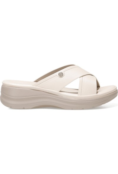 Nine West Proudy 1fx Bej Kadın Kalın Tabanlı Terlik