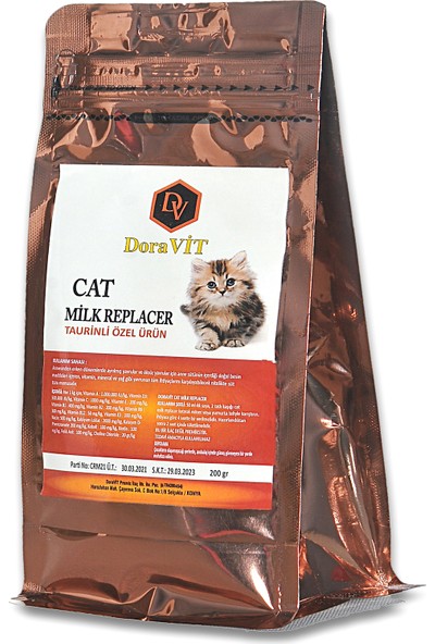 Doravit Cat Milk Replacer Taurinli Özel Ürün 200 gr Yavru Kedi Süt Tozu Doravit Cat Milk Replacer Taurinli Özel Ürün 200 gr Yavru Kedi Süt Tozu