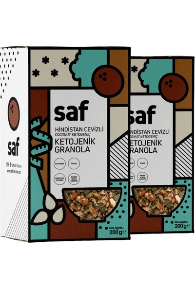 Saf Nutrition Hindistan Cevizli Ketojenik Granola, 200 gr Saf Nutrition Hindistan Cevizli Ketojenik Granola, 200 gr