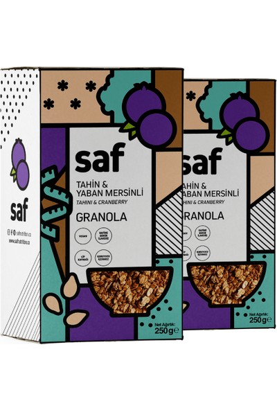 Saf Nutrition Tahin & Yaban Mersinli Granola, 250 gr Saf Nutrition Tahin & Yaban Mersinli Granola, 250 gr