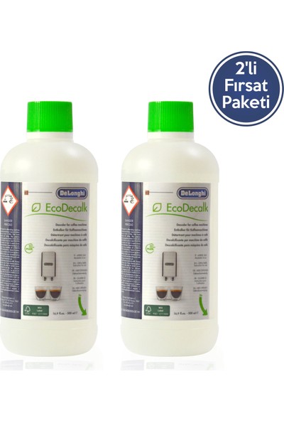 Delonghi Ecodecalk Kahve Makinası Kireç Sökücü 2X500 ml Delonghi Ecodecalk Kahve Makinası Kireç Sökücü 2X500 ml