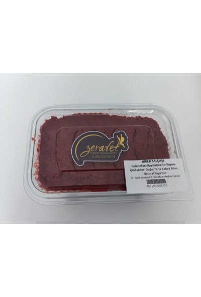 Zerafet Kadın Kooperatifi Geleneksel Kaynatma (Ev Yapımı) Biber Salçası 1 kg Zerafet Kadın Kooperatifi Geleneksel Kaynatma (Ev Yapımı) Biber Salçası 1 kg