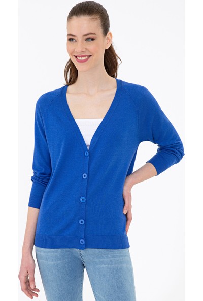 Pierre Cardin Saks Mavi Standart Fit Triko Hırka 50241967-VR045