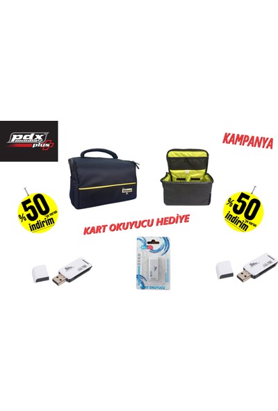 Pdx Nikon Dslr Kare Çanta + Kart Okuyucu Pdx Nikon Dslr Kare Çanta + Kart Okuyucu