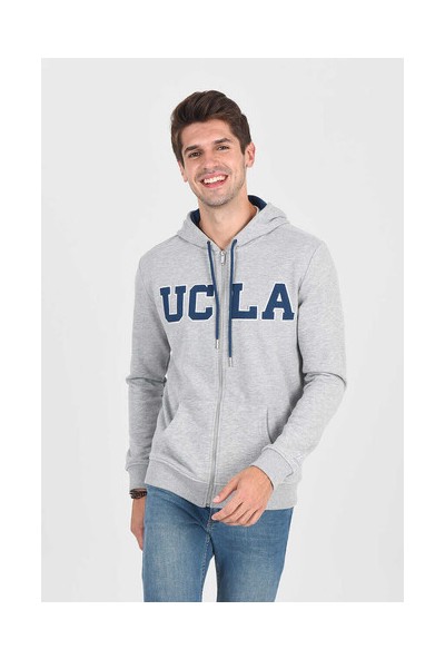 Ucla DOMINIC Gri Kapüşonlu ve Fermuarlı Erkek Sweatshirt Ucla DOMINIC Gri Kapüşonlu ve Fermuarlı Erkek Sweatshirt