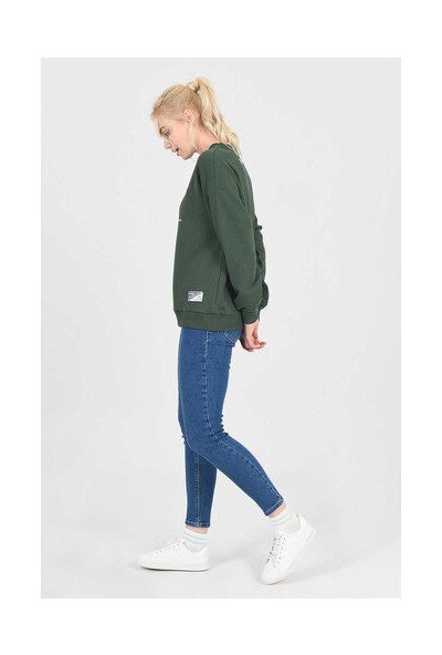 Ucla Alameda Bisiklet Yaka Baskılı Kadın Sweatshirt