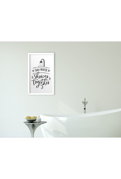 Bk Home Banyo Dekoratif Ahşap Beyaz Çerçeveli Tablo-24 Bk Home Banyo Dekoratif Ahşap Beyaz Çerçeveli Tablo-24