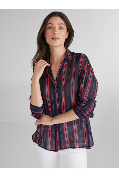 Faik Sönmez Çizgili Vual Tunik 60086