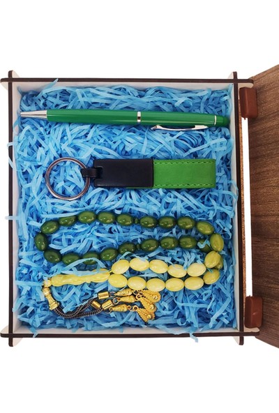 Senastore 3lü Yeşil Toz Kehribar Tesbih Kalem ve Anahtarlık Set Senastore 3lü Yeşil Toz Kehribar Tesbih Kalem ve Anahtarlık Set