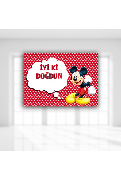 Mickey Mouse Iyiki Doğdun Afiş - 70CM x 50CM