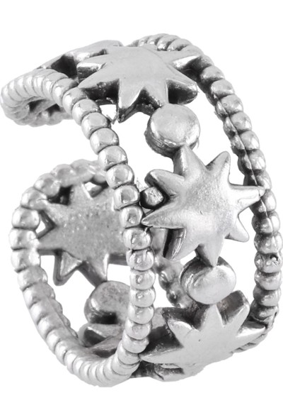 Labalaba Kadın Antik Gümüş Kaplama Ayarlanabilir Yıldız Yüzük Labalaba Kadın Antik Gümüş Kaplama Ayarlanabilir Yıldız Yüzük