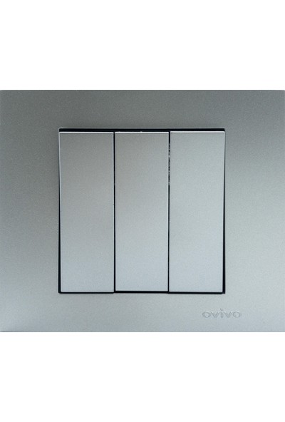 Ovivo Grano Gümüş Üçlü Anahtar Çerçeveli