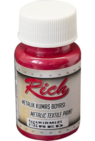 Rich 3152 Metalik Kırmızı Akrilik Kumaş Boyası 50 cc