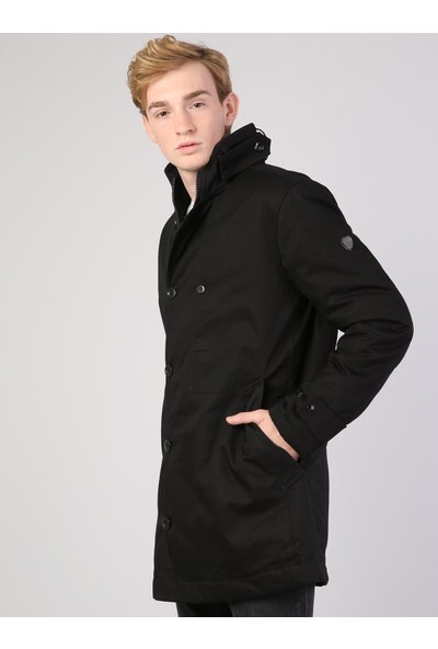 Colins Regular Fit Erkek Siyah Kaban