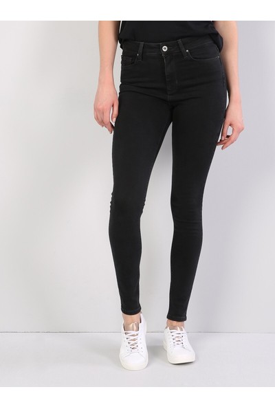 Colins 760 DIANA Yüksek Bel Dar Paça Super Slim Fit Siyah Kadın Jean Pantolon Colins 760 DIANA Yüksek Bel Dar Paça Super Slim Fit Siyah Kadın Jean Pantolon