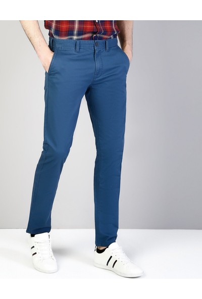 Colins Slim Fit Orta Bel Slim Leg Erkek İndigo Pantolon
