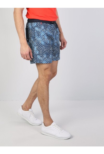 Colins Regular Fit Erkek İndigo Deniz Şortu