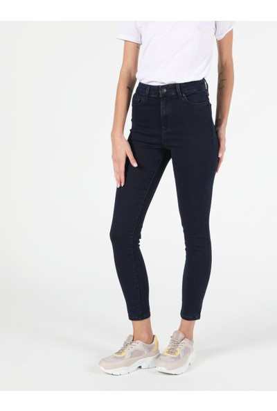 Colins 760 DIANA Yüksek Bel Dar Paça Super Slim Fit Mavi Kadın Jean Pantolon Colins 760 DIANA Yüksek Bel Dar Paça Super Slim Fit Mavi Kadın Jean Pantolon