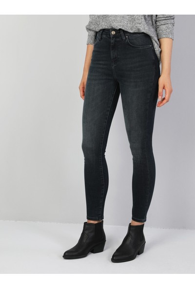 Colins 760 DIANA Yüksek Bel Dar Paça Super Slim Fit Gri Kadın Jean Pantolon Colins 760 DIANA Yüksek Bel Dar Paça Super Slim Fit Gri Kadın Jean Pantolon