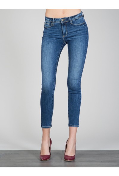 Colins 759 LARA Yüksek Bel Dar Paça Super Slim Fit Mavi Kadın Jean Pantolon