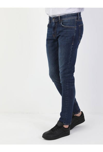 Colins 041 DANNY Düşük Bel Dar Paça Slim Fit Mavi Erkek Jean Pantolon Colins 041 DANNY Düşük Bel Dar Paça Slim Fit Mavi Erkek Jean Pantolon