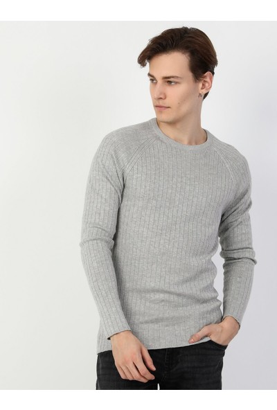 Colin's Erkek Slim Fit Bisiklet Yaka Erkek Gri Kazak Colin's Erkek Slim Fit Bisiklet Yaka Erkek Gri Kazak