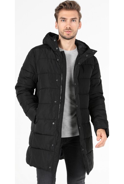 Colins Regular Fit Erkek Siyah Kaban