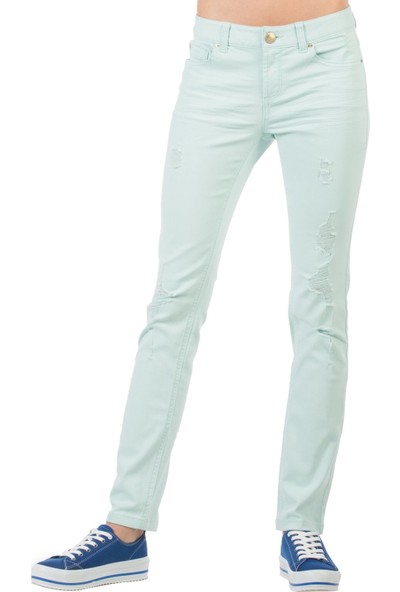 Colins Slim Fit Orta Bel Skinny Leg Kadın Mint Yeşili Pantolon